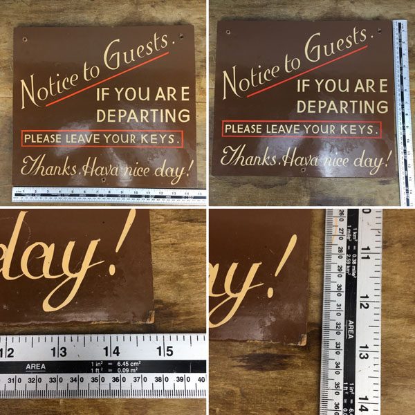 SOLD - Hotel sign - Leave your keys - Kings-Lane.co.uk